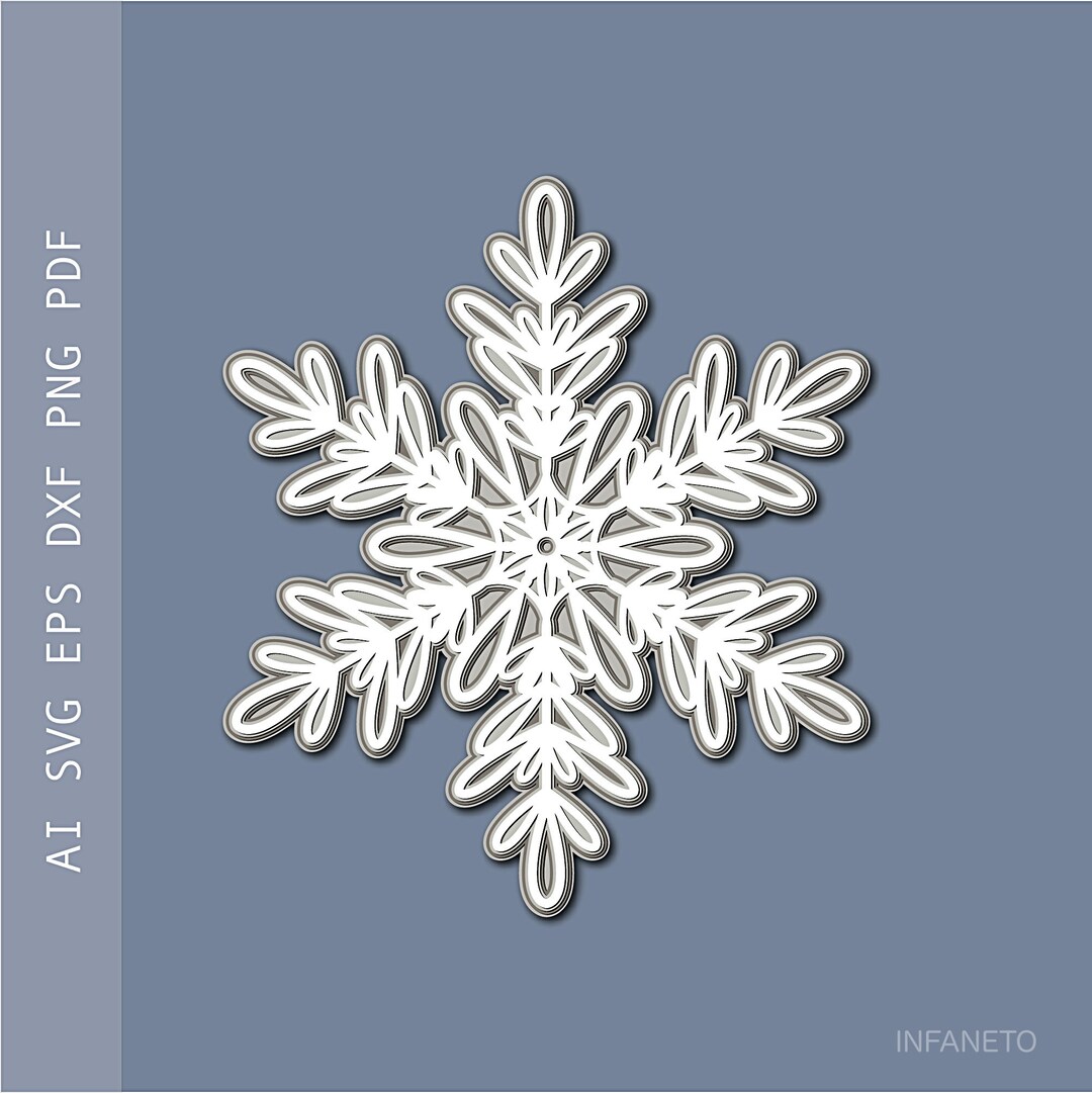 Snowflake SVG, Multilayer Cutting File, Christmas Decor, 3D Layered ...