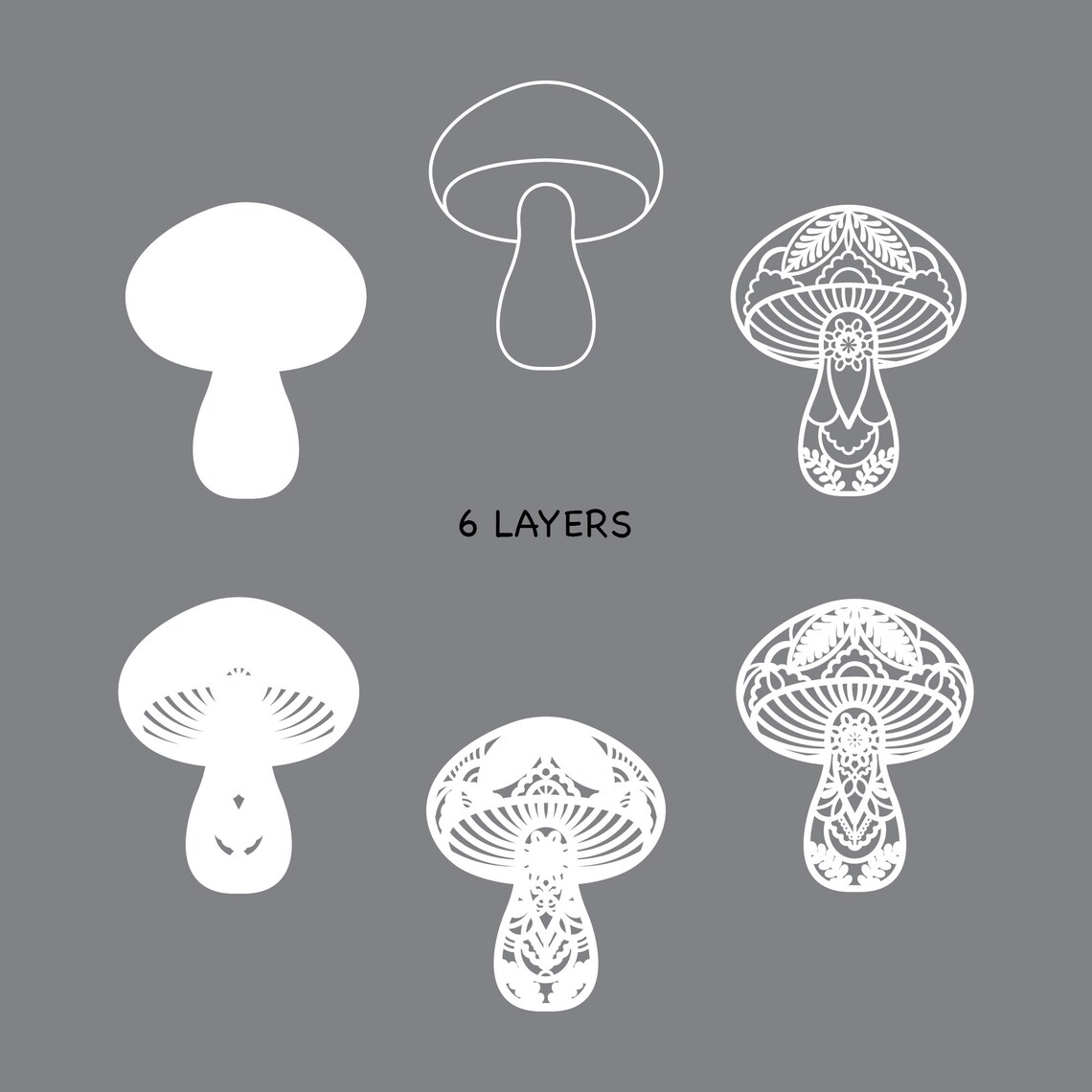 Mushroom Digital Image Laser Cut SVG Layered Template | Etsy