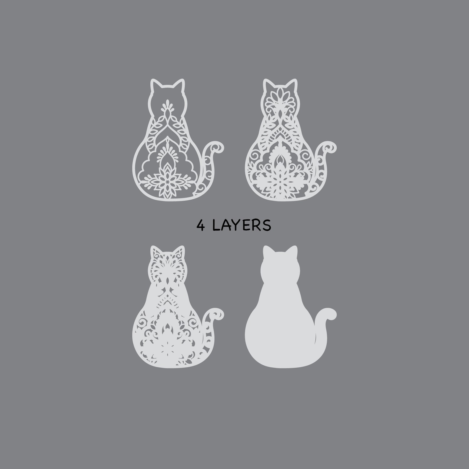 Cat Cut Files Cricut Project Paper Cut File Multilayered - Etsy