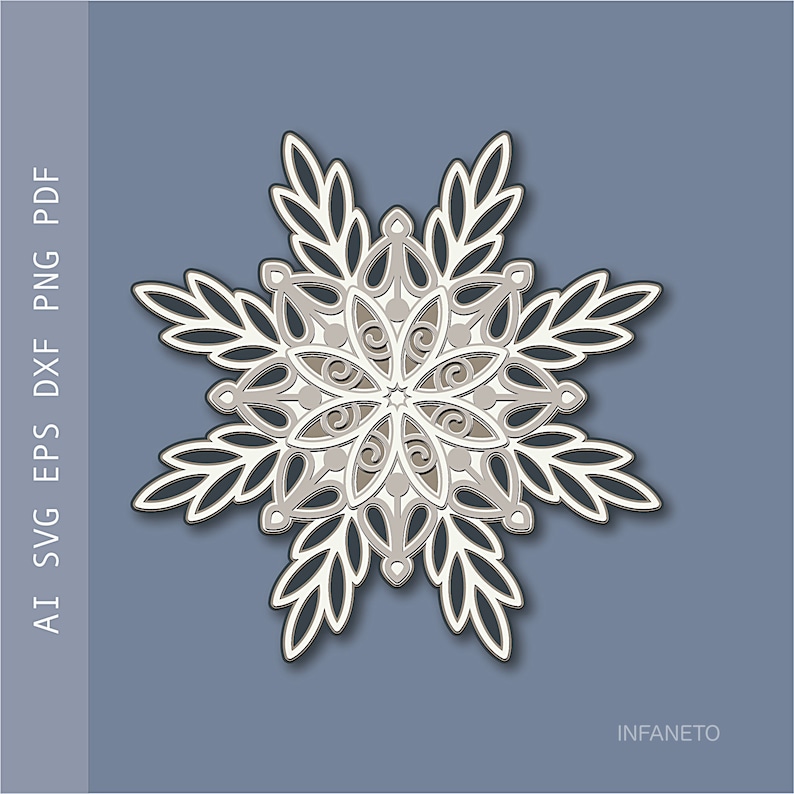 Layer SVG Snowflake Svg Laser Cut File Mandala Svg Cricut | Etsy