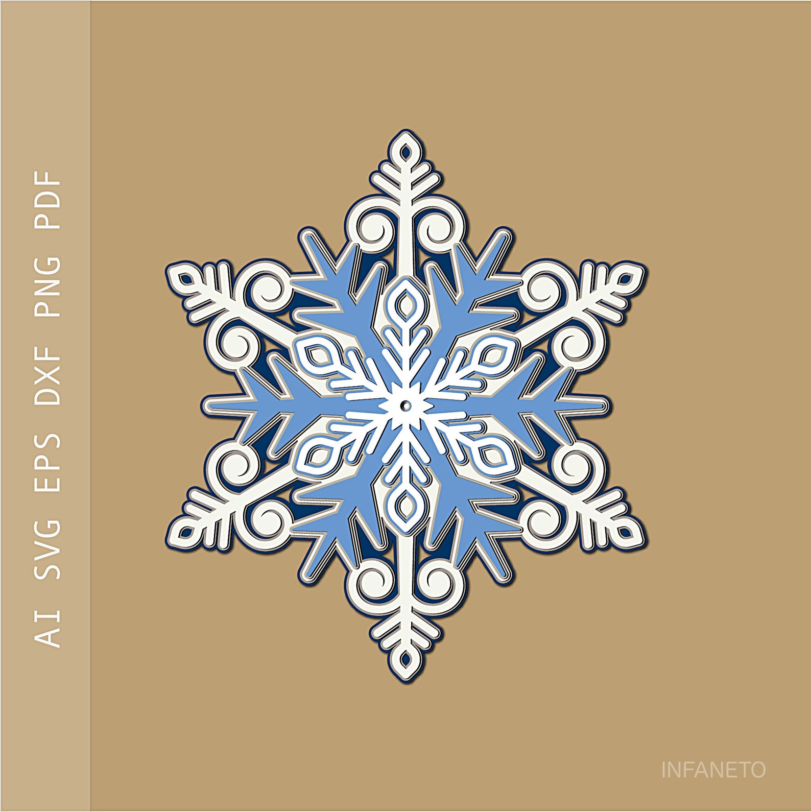 Snowflake SVG Laser Cut File 3D Layered Svg for Cricut | Etsy