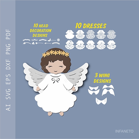 Angel SVG for Cricut Paper Cut Files Layered SVG Girl - Etsy New Zealand