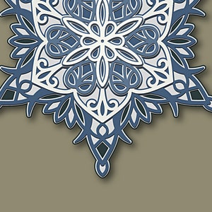 Multilayer Snowflake SVG, Mandala Svg, Laser Cut File, 3D Model, Cricut ...