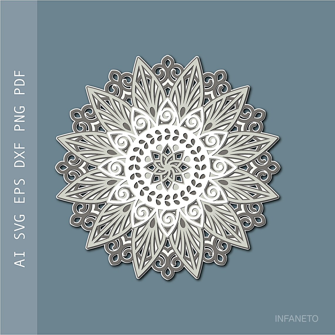 Snowflake SVG Cut File Multilayer Christmas Svg Mandala Svg - Etsy