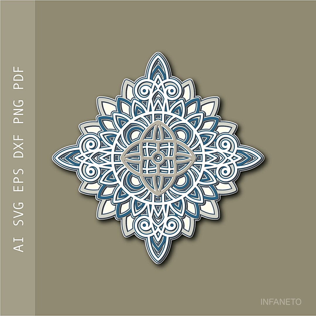 Snowflake SVG, Mandala Svg, Paper Cut File, Multilayer Cut File ...
