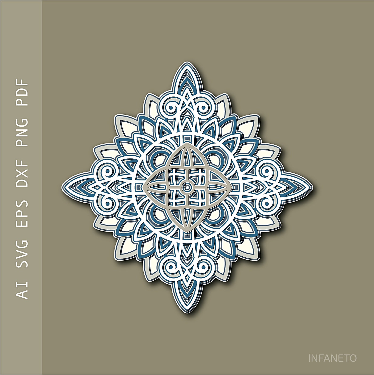 Snowflake SVG Mandala Svg Paper Cut File Multilayer Cut - Etsy