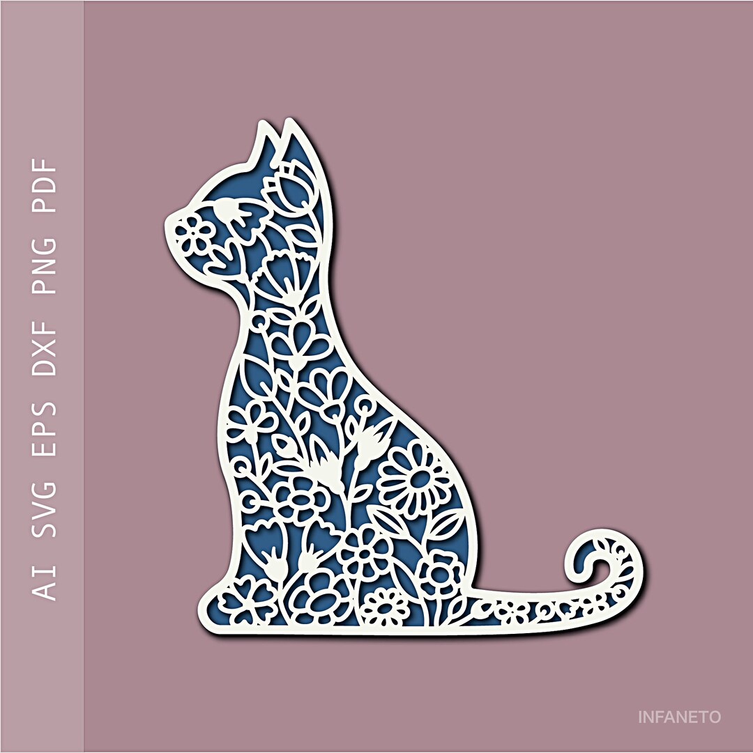 Cat Cut Out File, SVG Files for Cricut, Layered Svg, DIY Project, Paper ...