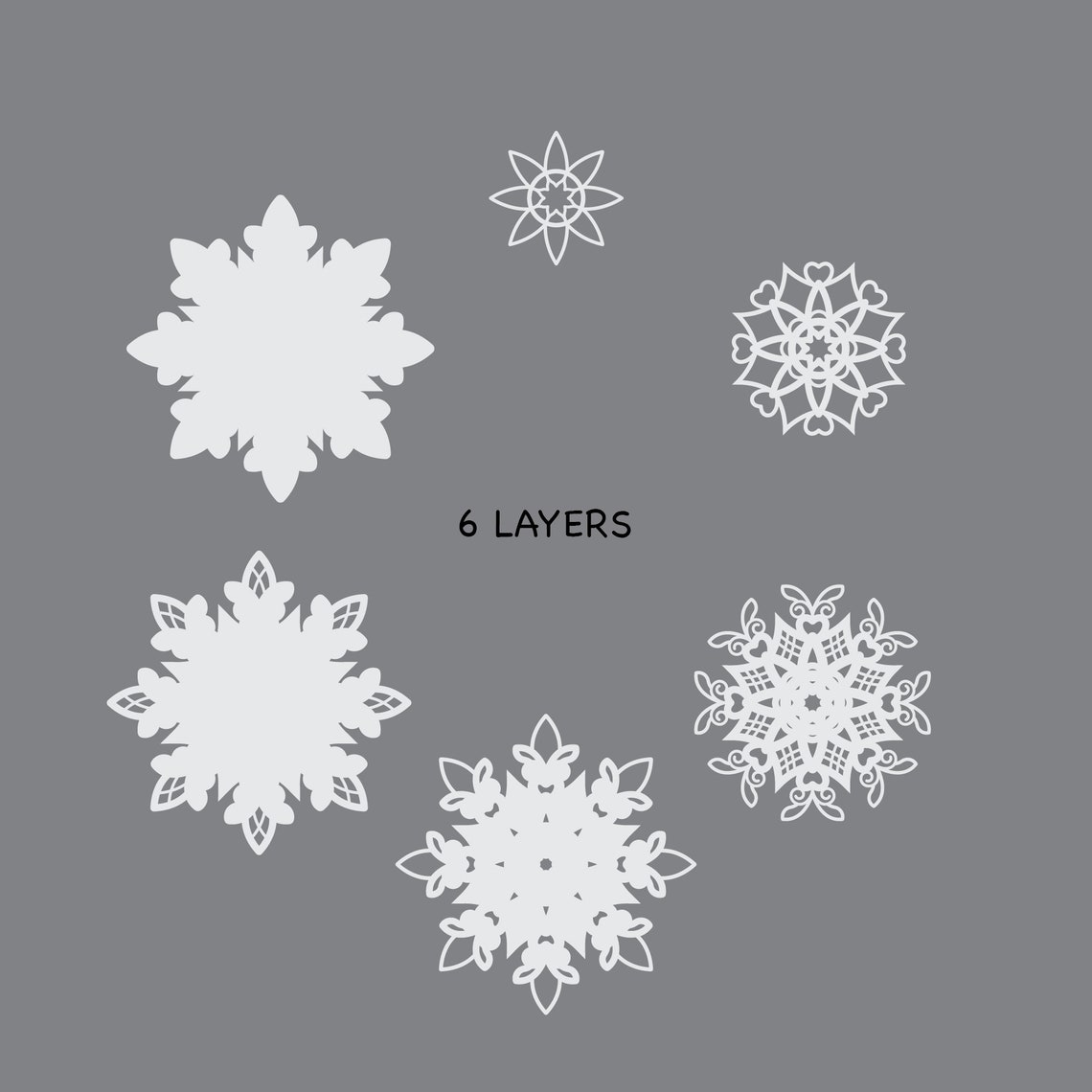 Snowflake SVG Multilayer Laser Cut File Layered Svg 3D - Etsy