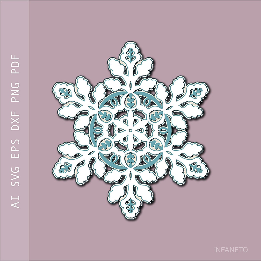 Layered Snowflake SVG, Cut File, Christmas Decor, 3D Multilayer ...