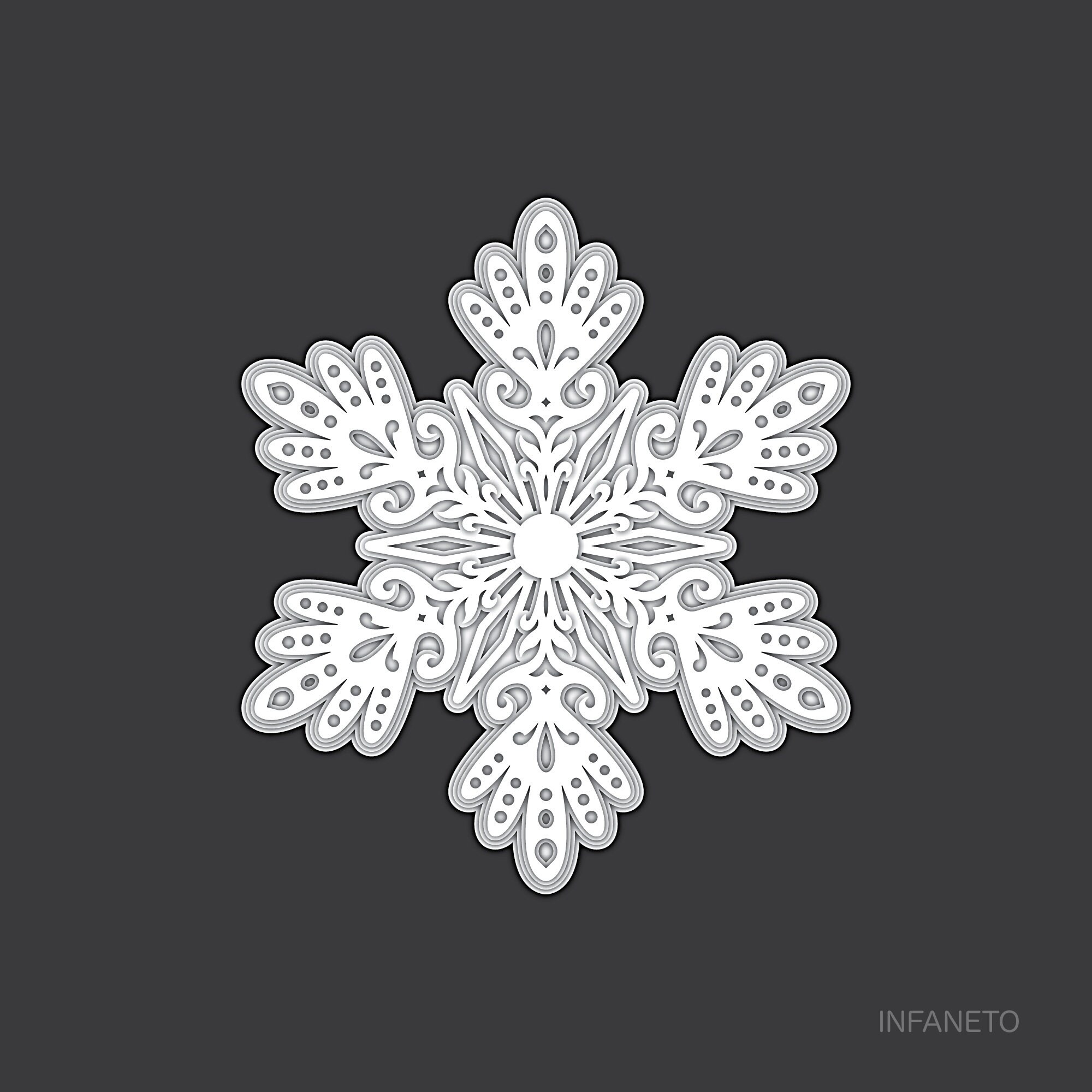 Multilayer Snowflake SVG Cutting File Christmas Decor Svg - Etsy
