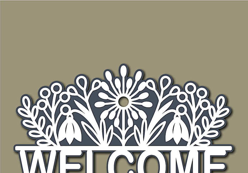 Welcome Sign SVG Layered Cut File Floral Svg Cricut Project - Etsy