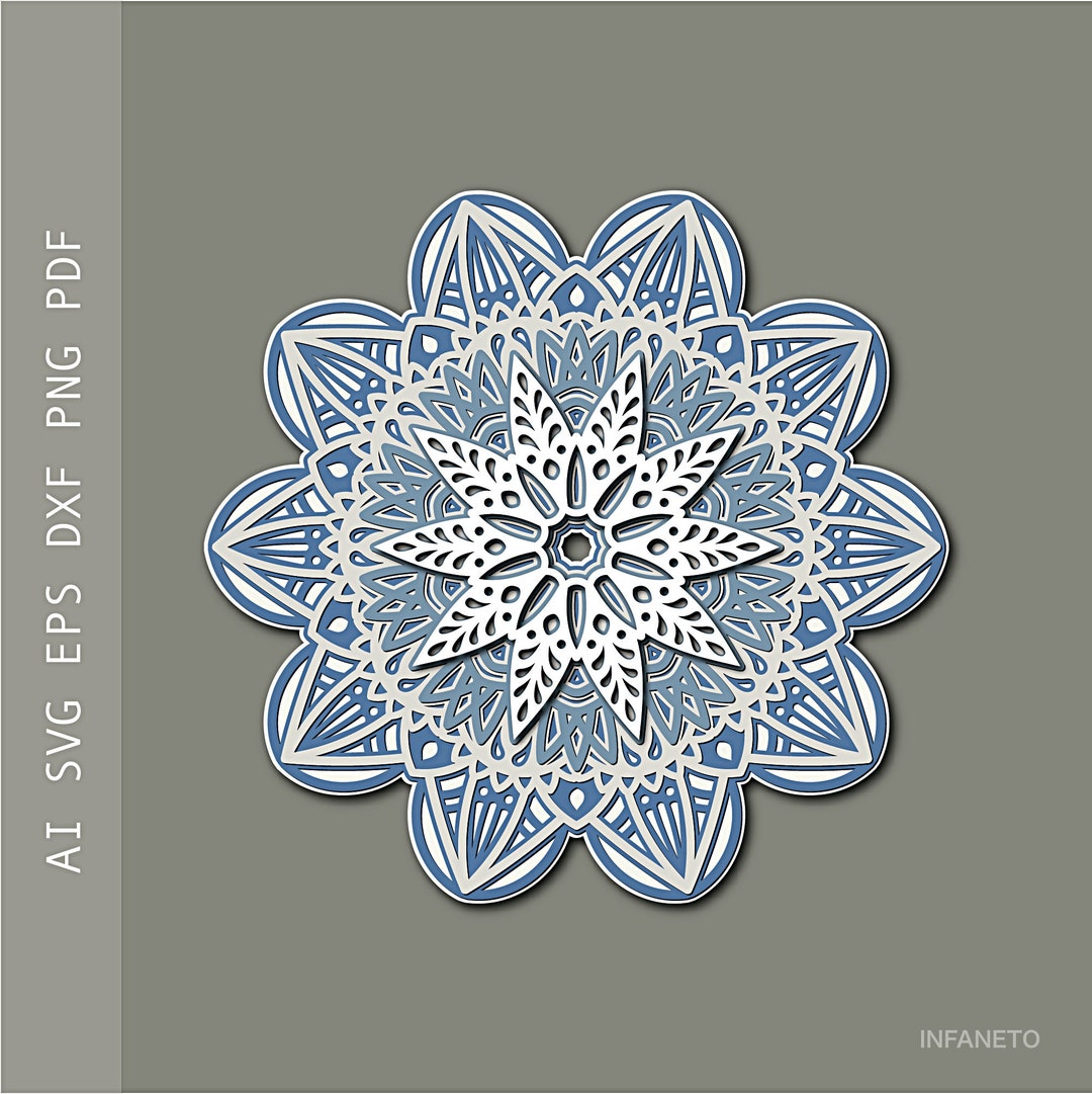 Multilayer Snowflake Svg, Christmas Paper Cut File, Mandala Svg, Cricut ...