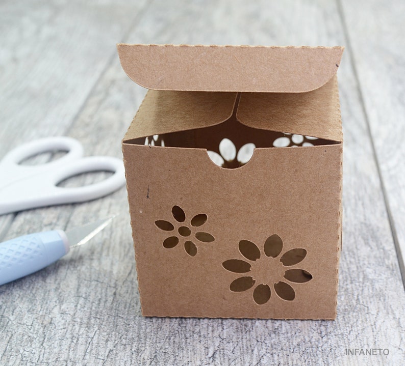Gift Box Pattern Cut Files for Cricut Floral Gift Box - Etsy