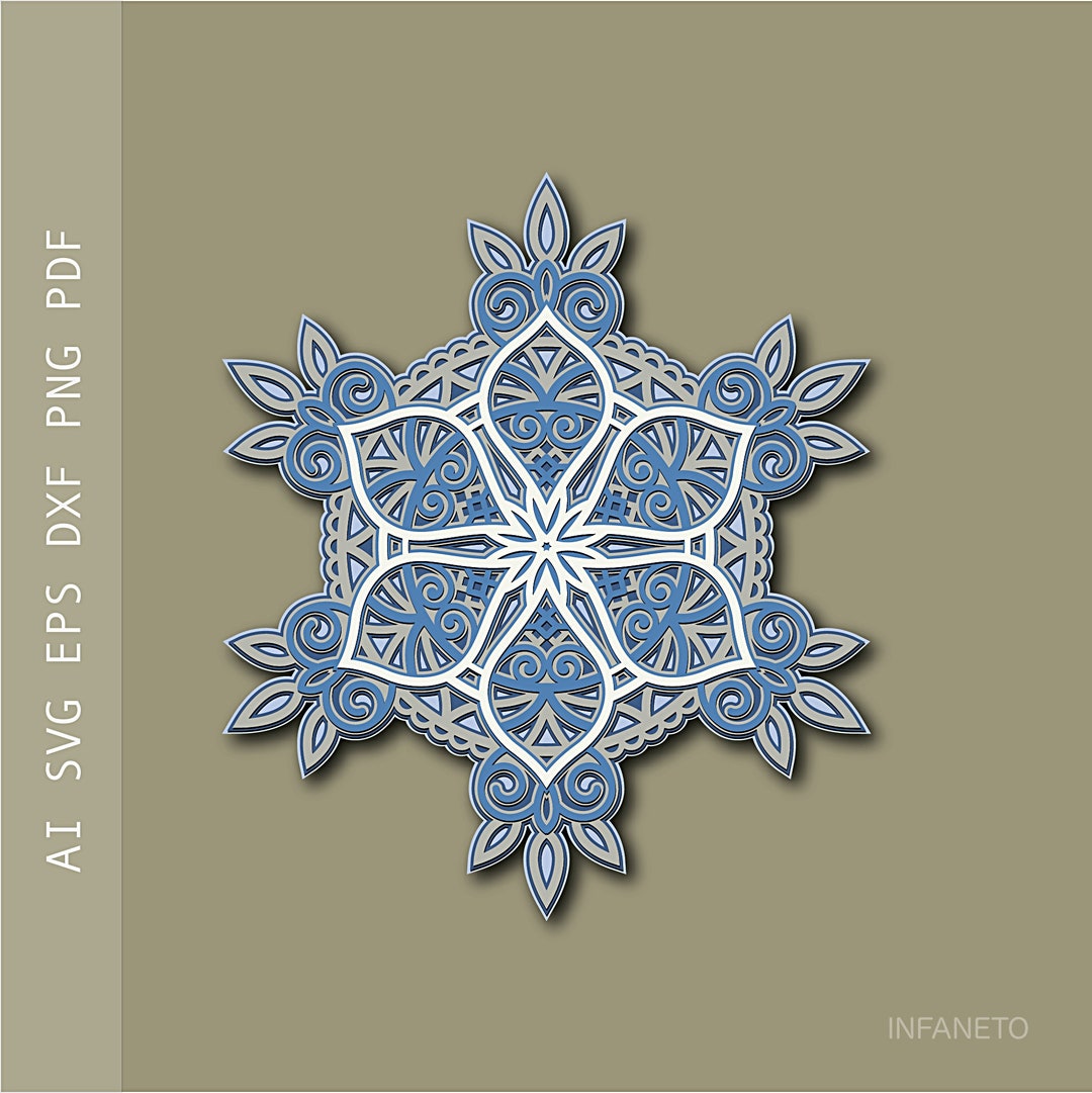 3D Snowflake Svg Layered Christmas Svg Laser Cut File Cricut Svg Paper ...