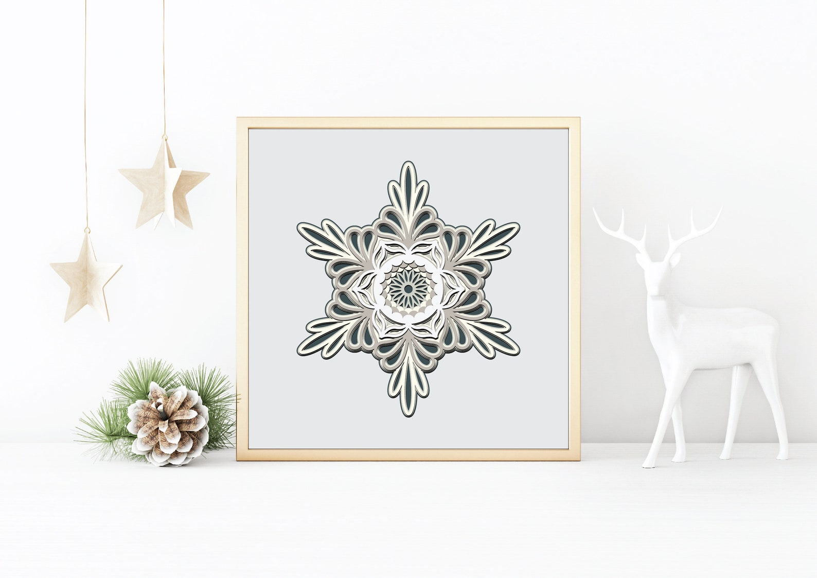 Snowflake SVG Mandala svg Layered Cut File 3D Model SVG | Etsy