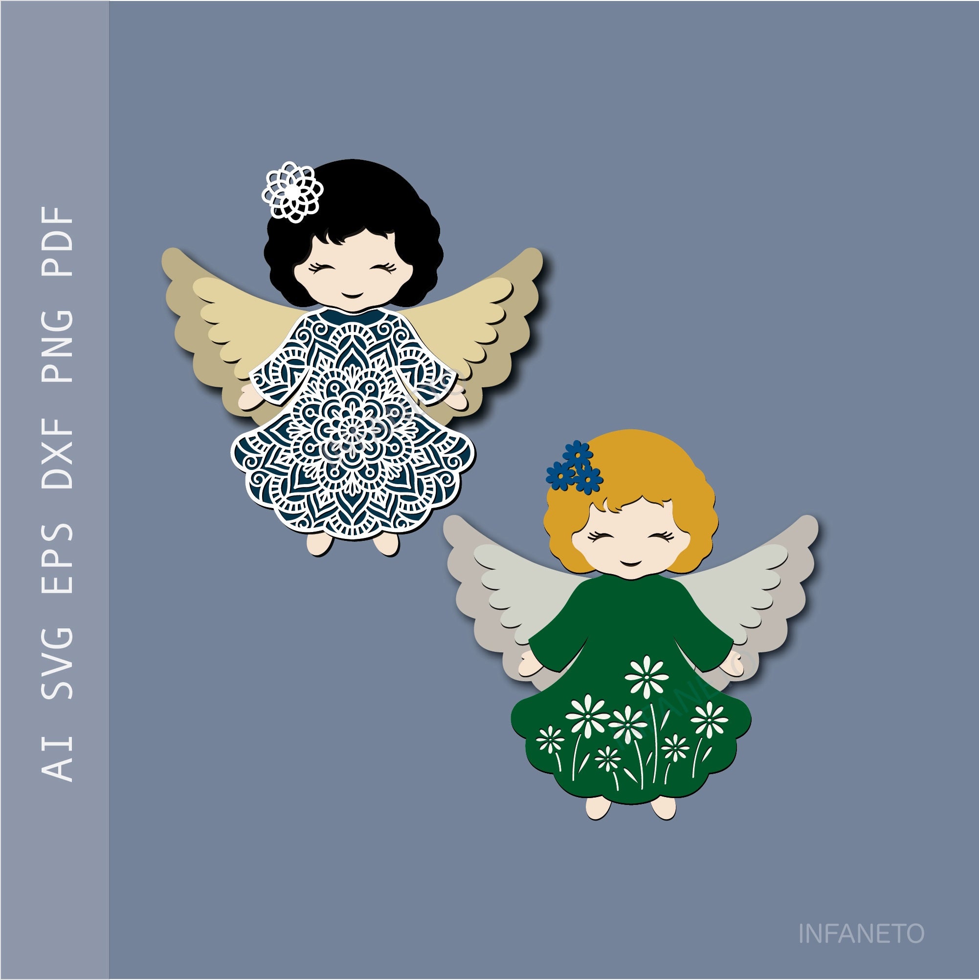 Guardian Angel SVG Paper Cut File Cricut Svg Girl Room Decor - Etsy