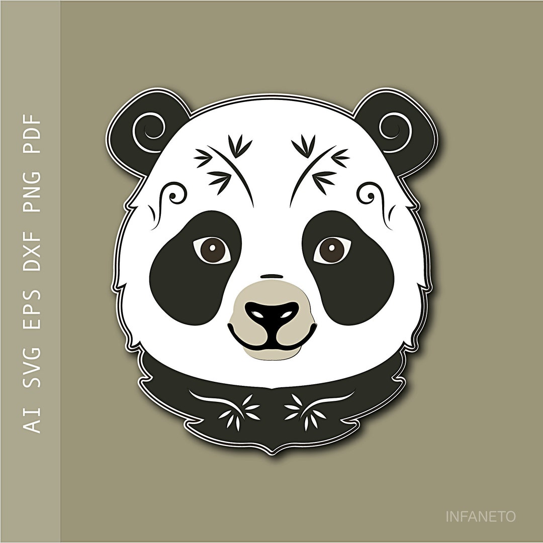 Panda SVG, Multilayer Cut File, Digital File for Laser Cutting, Mandala ...