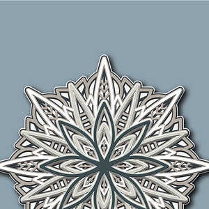 Snowflake SVG, Mandala Svg, Layer Svg, Laser Cut File, 3D Model, Cricut ...