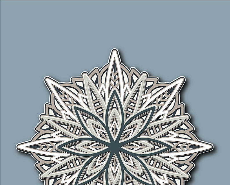 Snowflake SVG Mandala Svg Layer Svg Laser Cut File 3D - Etsy