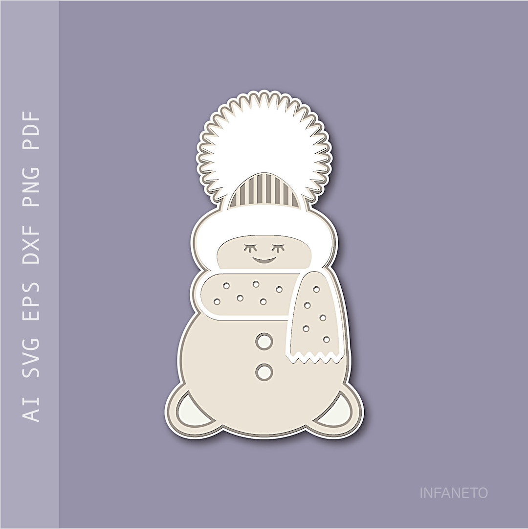 Snowman SVG, Layered Files, Laser Cut Svg Template, Vector File ...