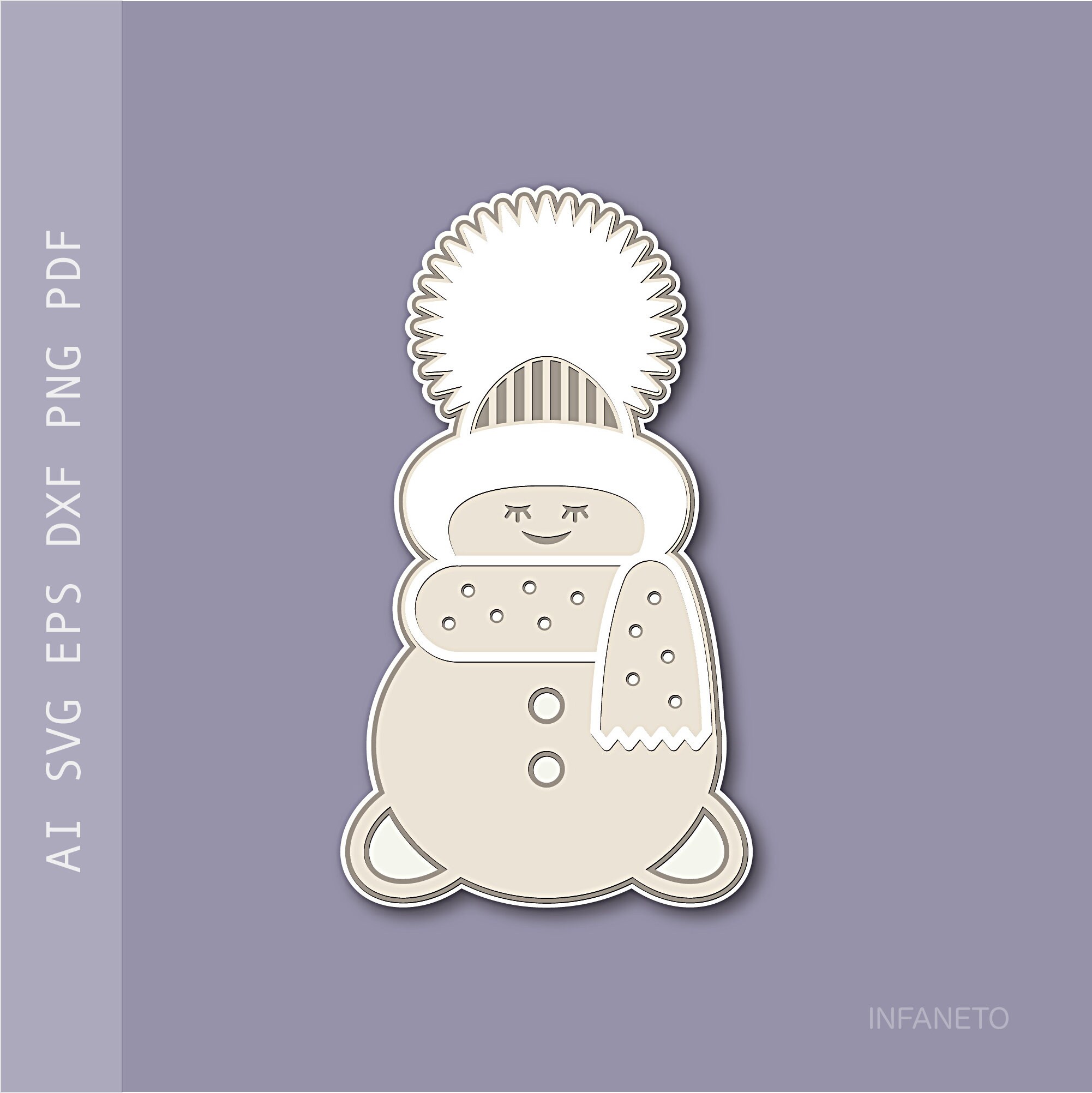 Snowman SVG Layered Files Laser Cut Svg Template Vector | Etsy
