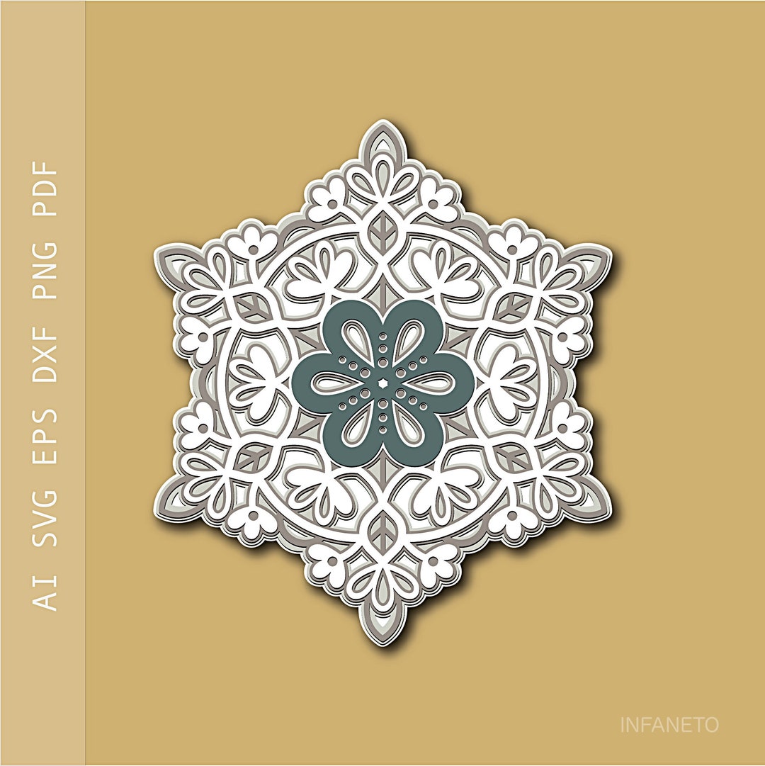 Snowflake Svg Multilayer Christmas Svg Laser Cut File Cricut Silhouette ...