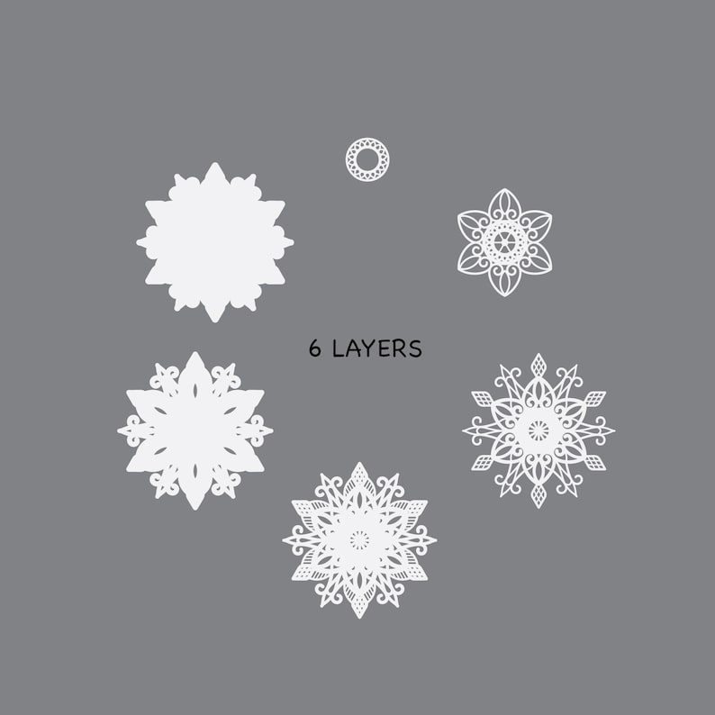 Snowflake SVG Multilayered Cut File Layer Svg 3D Model SVG | Etsy