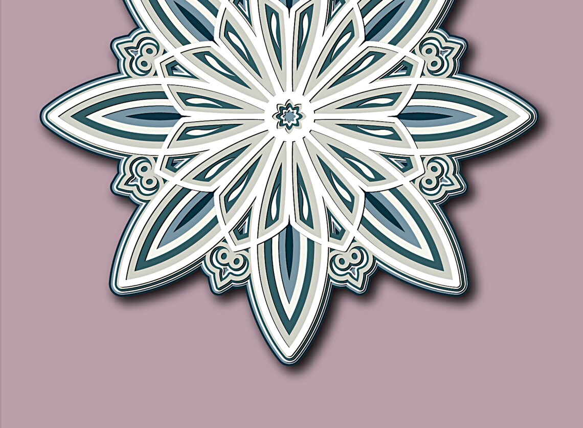 Snowflake SVG Multilayer Cut Files Christmas Svg Mandala Svg - Etsy