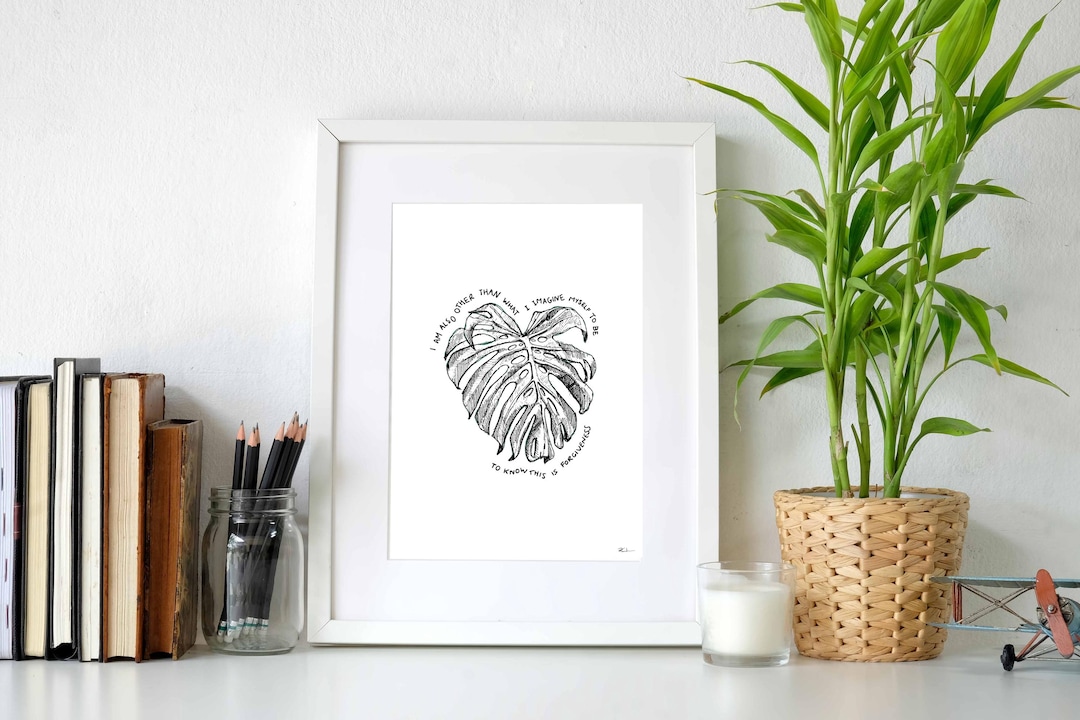 Monstera Leaf Print: Simone Weil Quote, Forgiveness & Growth - Etsy