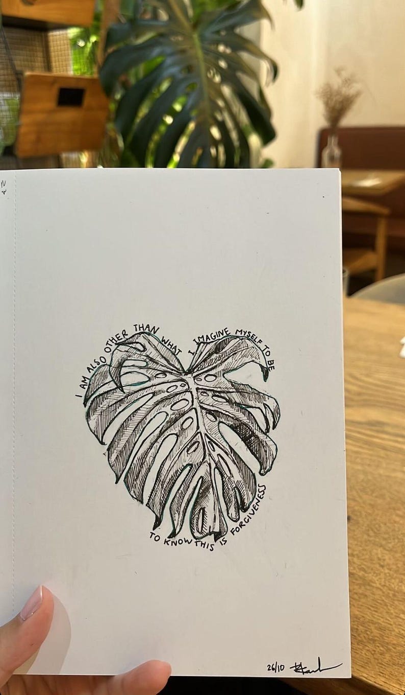 Monstera Leaf Print: Simone Weil Quote, Forgiveness & Growth - Etsy