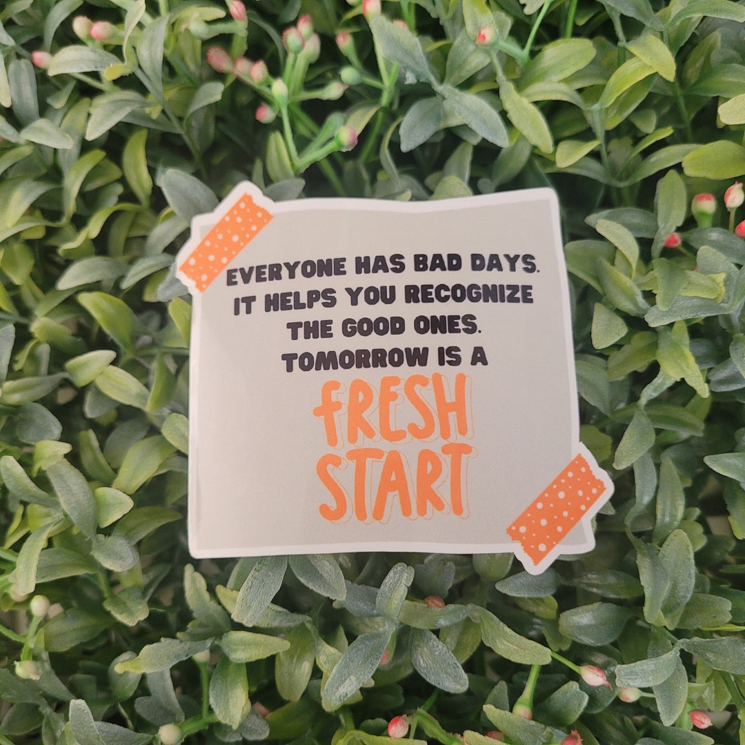 Fresh Start Sticker| Self Care Stickers| Journal L Stickers| Planner ...