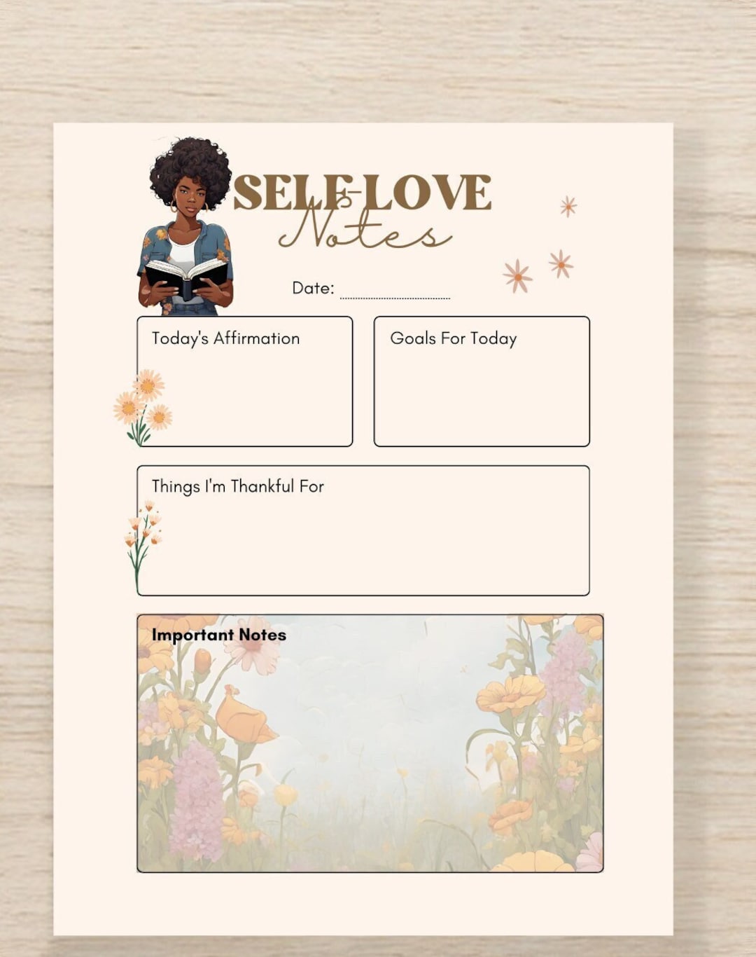 Self Love Notes Notepad | Memopads for Her | Black Girl Stationery ...