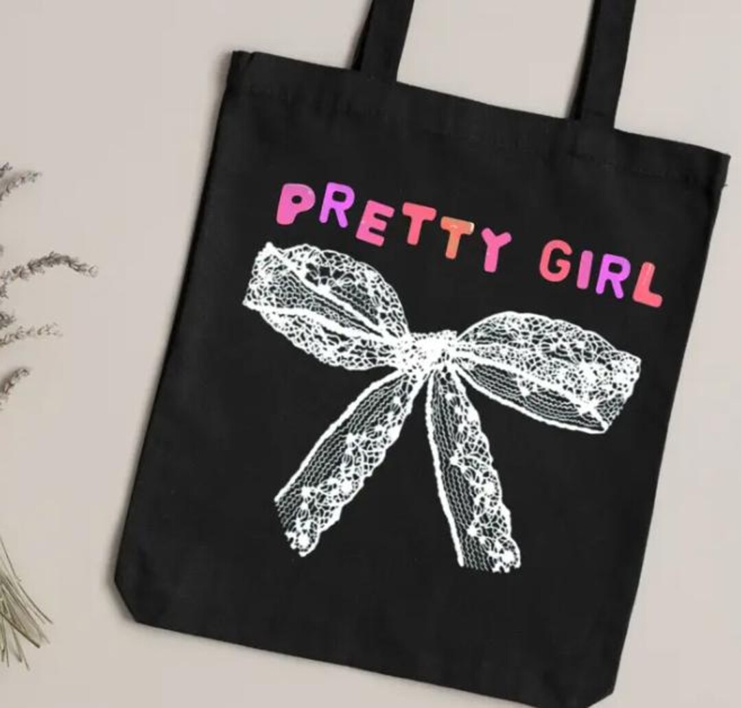 Pretty Girl Lace Bow Tote| Shopping Bags | Canvas Tote for Women | Self ...