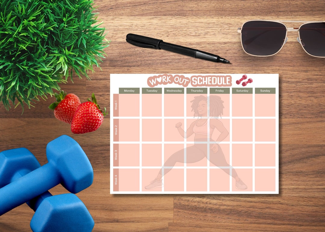 Workout Schedule Notepad | Memopads for Her | Black Girl Stationery | Stationery Planner Notepad ...