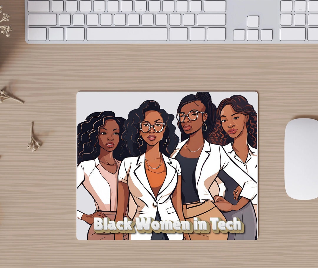 Black Women in Tech Mousepad | Self Care Mousepads |black Art | Office ...