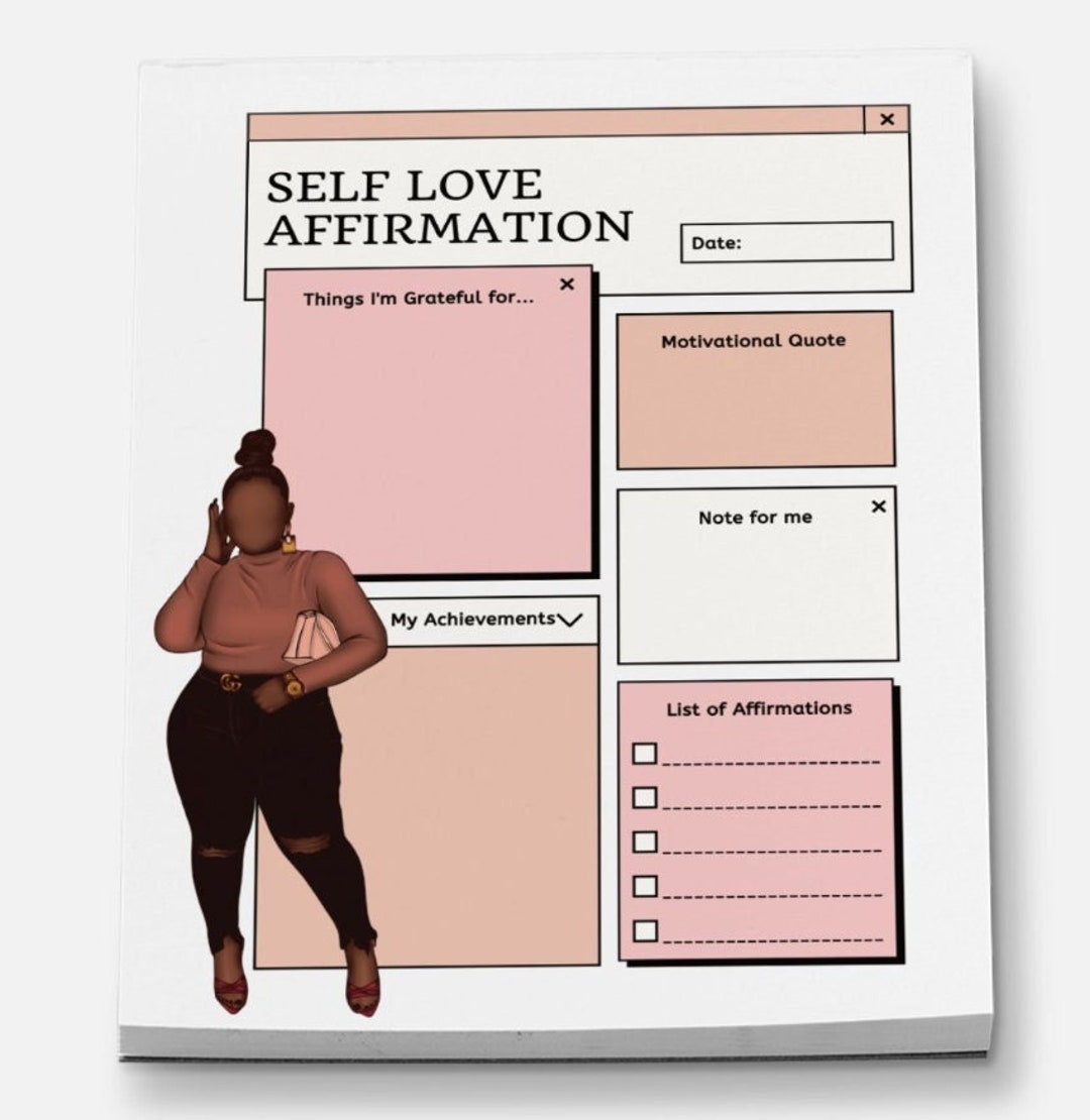 Self Love Affirmation Notepad | Notes for Writing | Black Girl ...