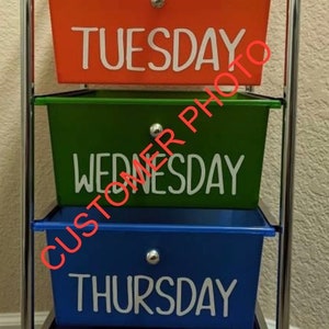 Days of the Week Decals, Days of the Week Stickers, Weekday Decals ...