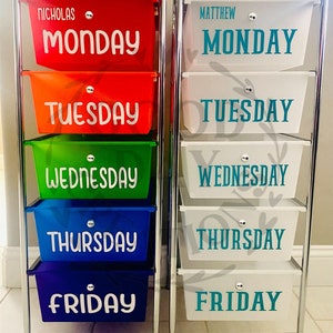 Days of the Week Decals, Days of the Week Stickers, Weekday Decals ...