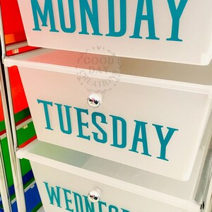 Days of the Week Decals, Days of the Week Stickers, Weekday Decals ...