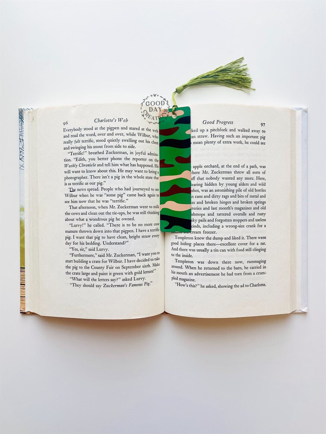 Camo Bookmark, Camouflage Bookmark, Green Camo Bookmark, Personalized ...