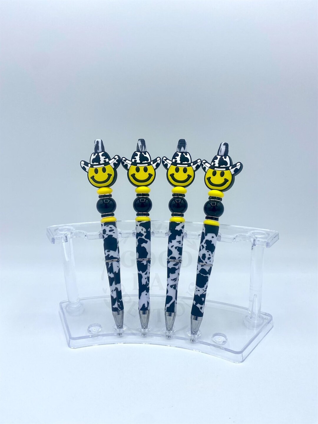 Smiley Pen, Cow Print Pen, Beaded Pen, Smiley Face, Pen, Cow Print ...