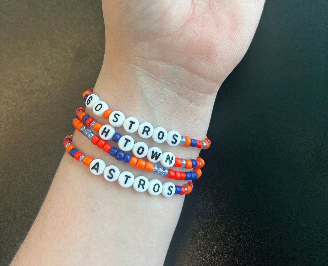 Houston Astros Friendship Bracelets Set of 4 Baseball Gameday Glass Beads Bracelets - Etsy
