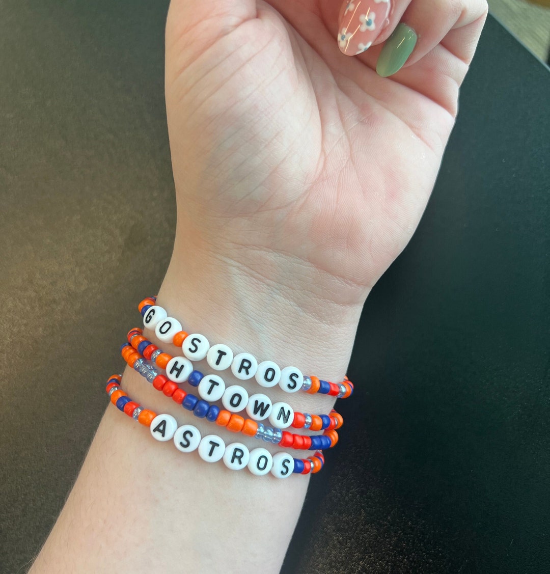 Houston Astros Friendship Bracelets Set of 4 Baseball Gameday Glass ...