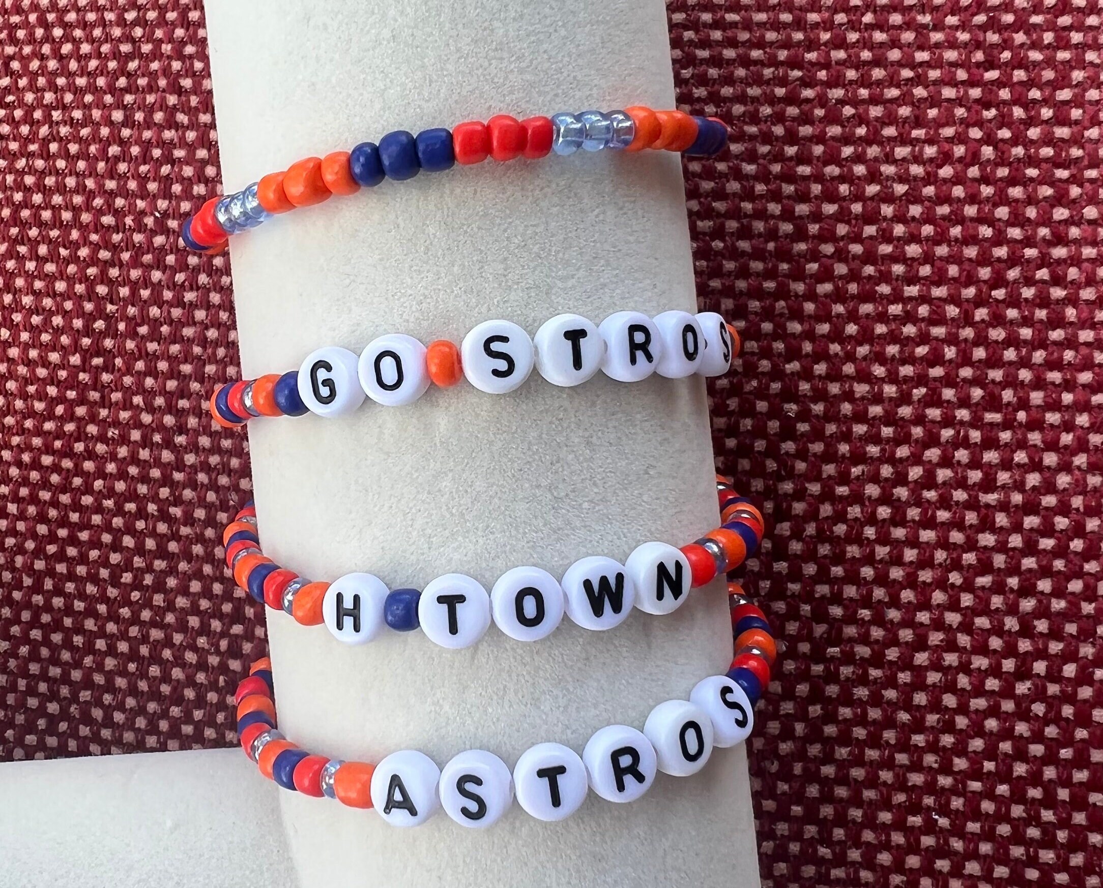 Houston Astros Friendship Bracelets Set of 4 Baseball Gameday Glass Beads Bracelets - Etsy