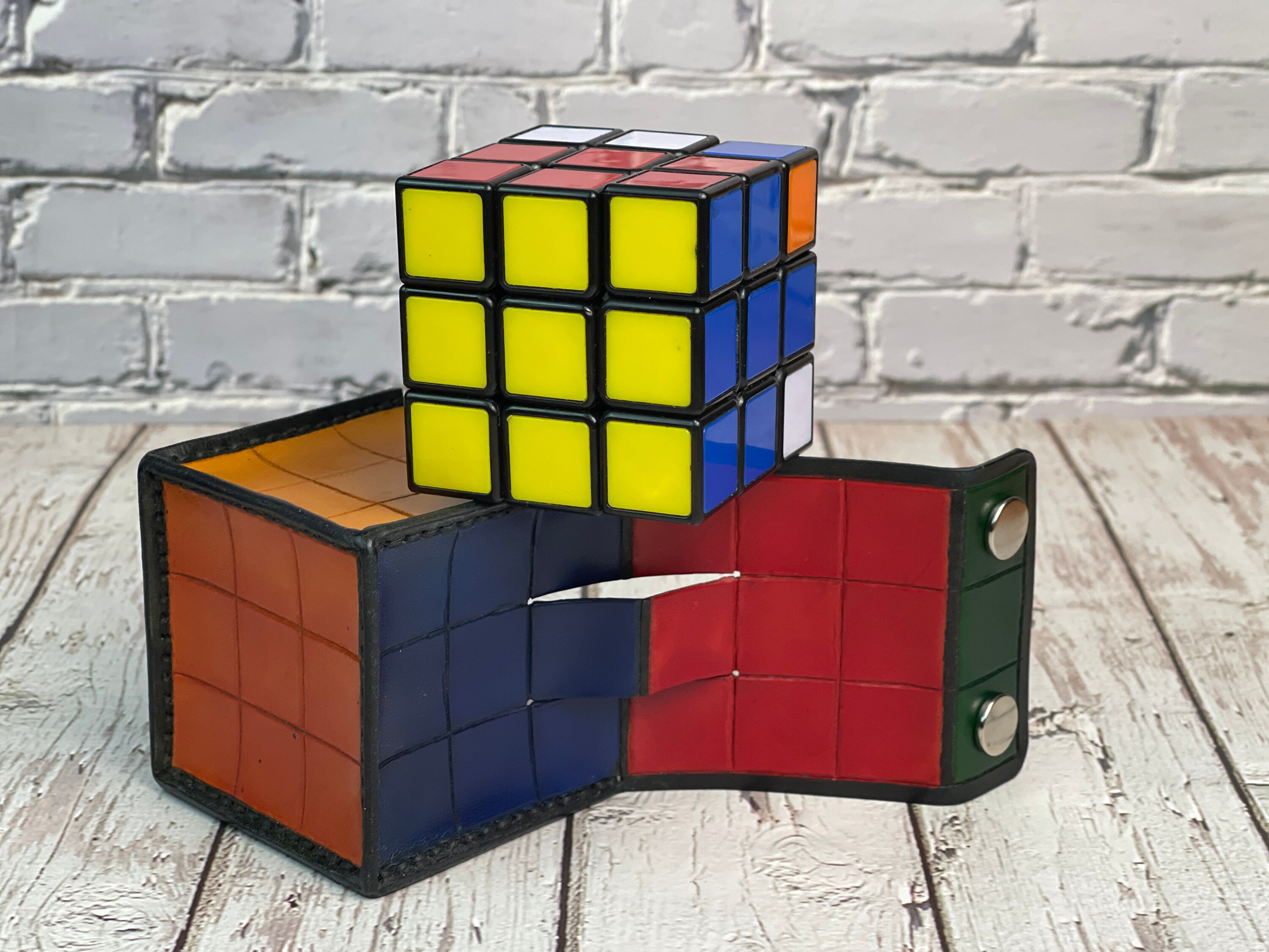 Natural Leather Rubik's Cube Puzzle Box - Etsy