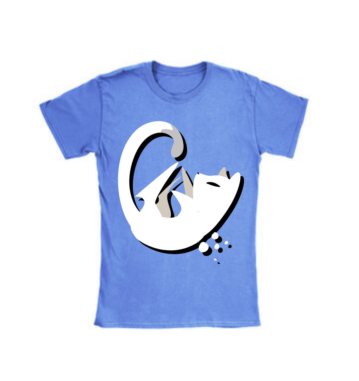 White Cat W/ Black Shadow SVG| Subliminal White Cat SVG| White and Grey ...