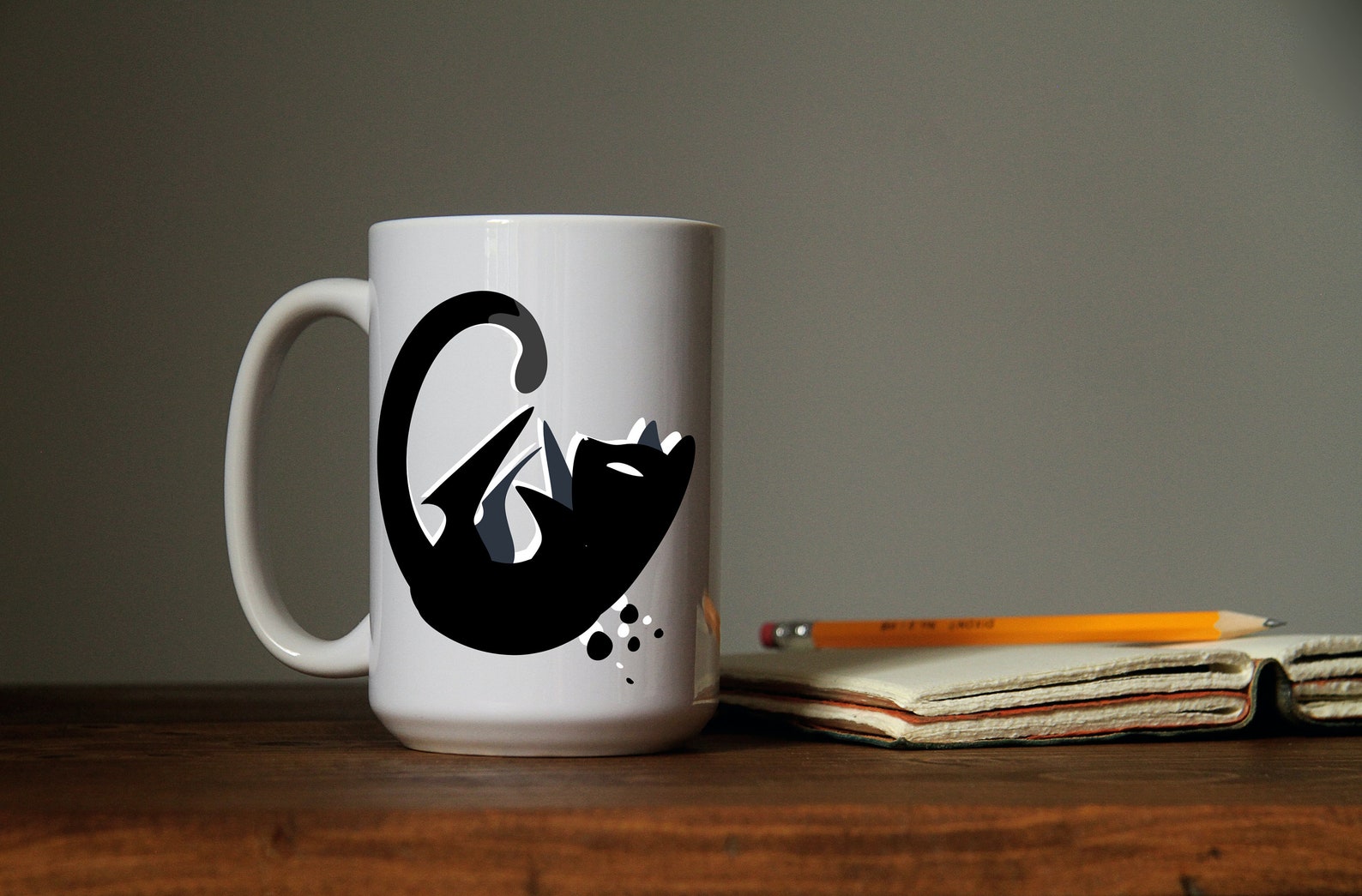 Black Cat W/ White Shadow SVG| Subliminal Black Cat SVG| Black and Grey ...