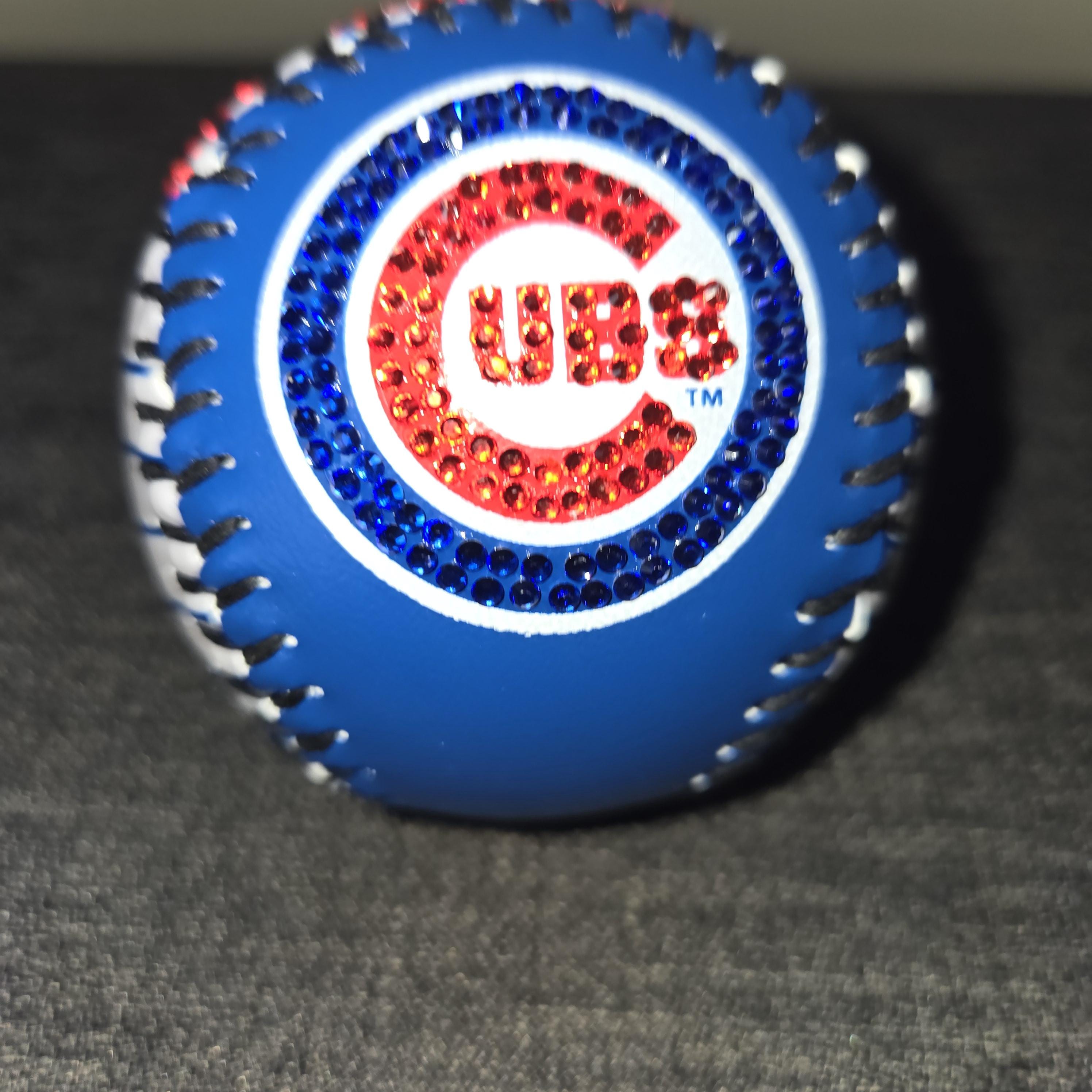 Chicago Cubs Bedazzled Baseball - Etsy