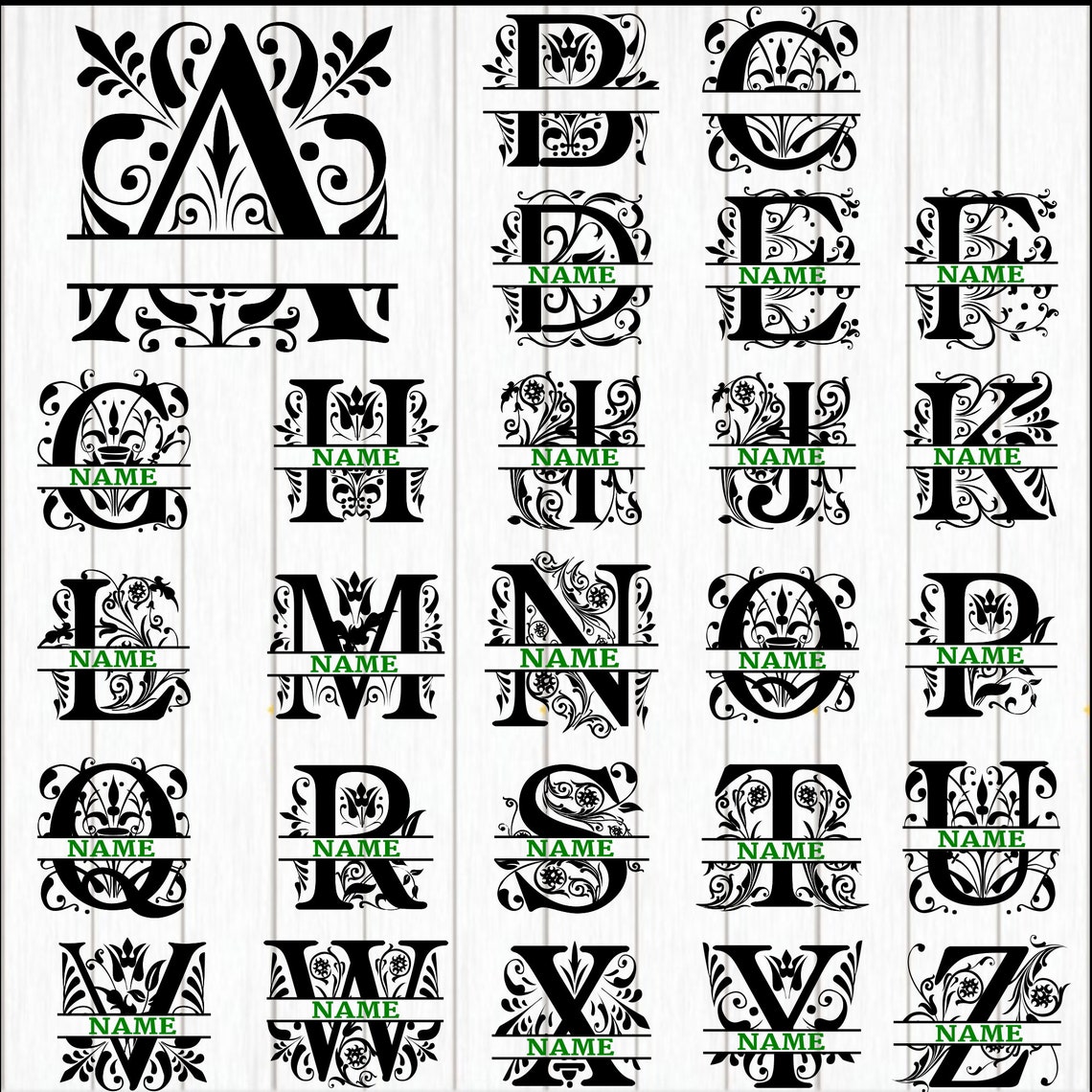 SALE Split Monogram Svg Cut File Symbol Svg Eps Dxf Png Silhouette ...