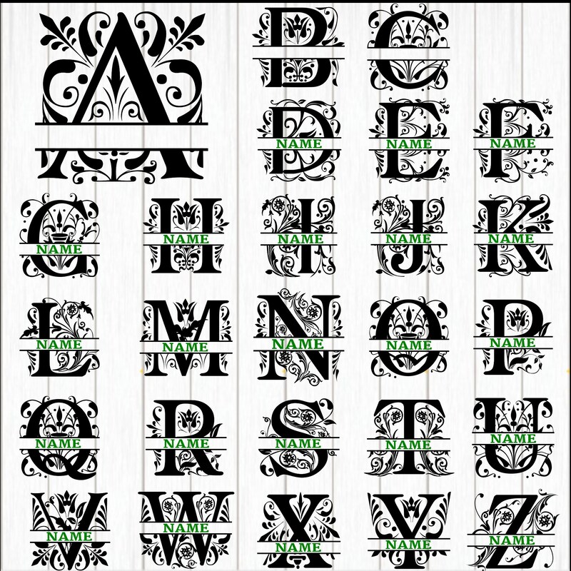 Split Monogram - Etsy